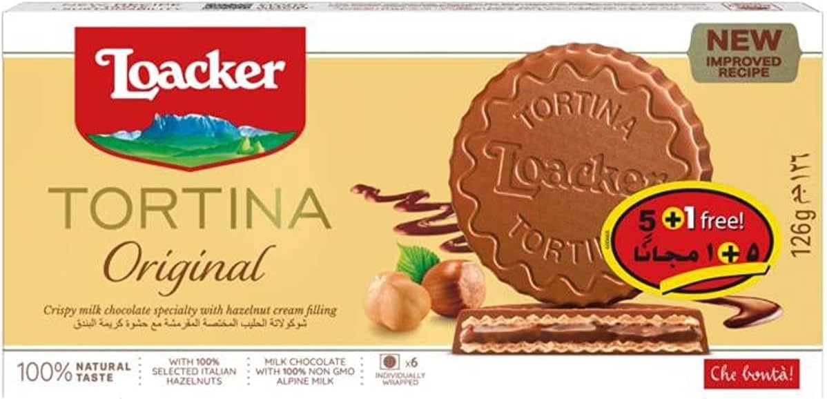 Loacker Tortina Original Wafers 21 grams, Promo Pack of 6 : Amazon.ae ...