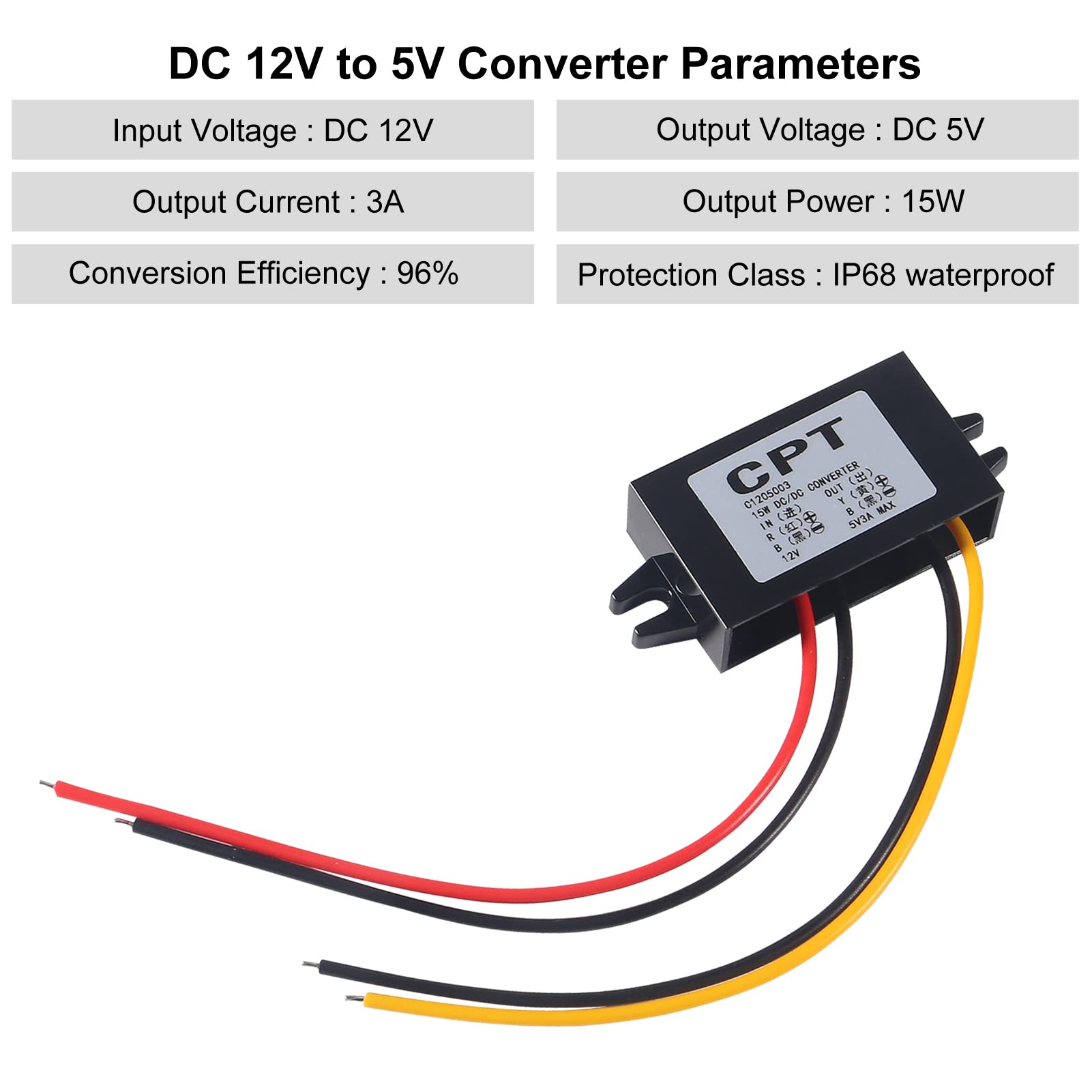 Snapklik.com : 2pcs Direct Current Converter 12V To 5V 3A 15W Buck ...