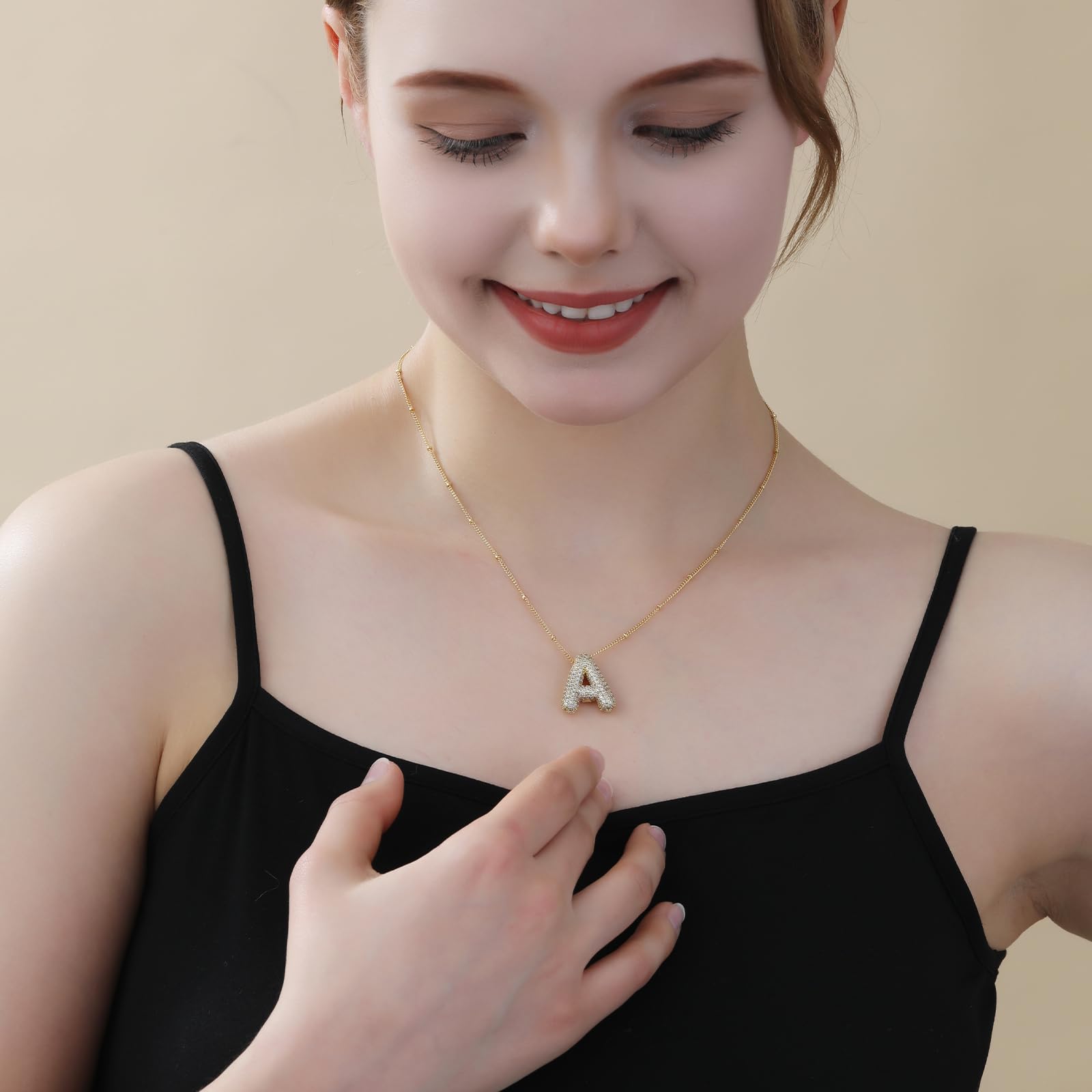 Snapklik.com : Bubble Necklace Letter Gold, Balloon Initial G Necklaces ...