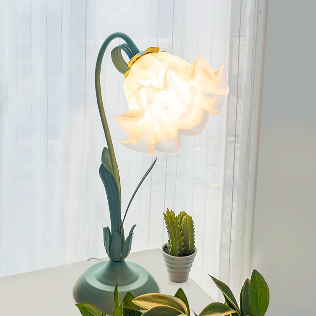 GUANSHAN Retro Flower Table Lamp Pastoral Rural Nostalgic Table Light ...