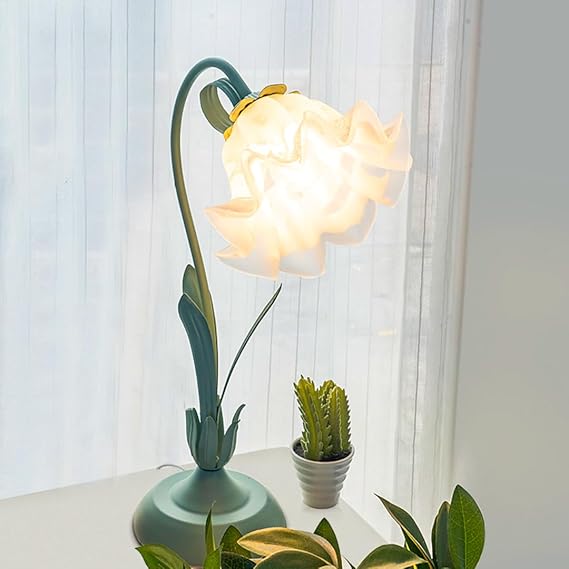 GUANSHAN Retro Flower Table Lamp Pastoral Rural Nostalgic Table Light ...