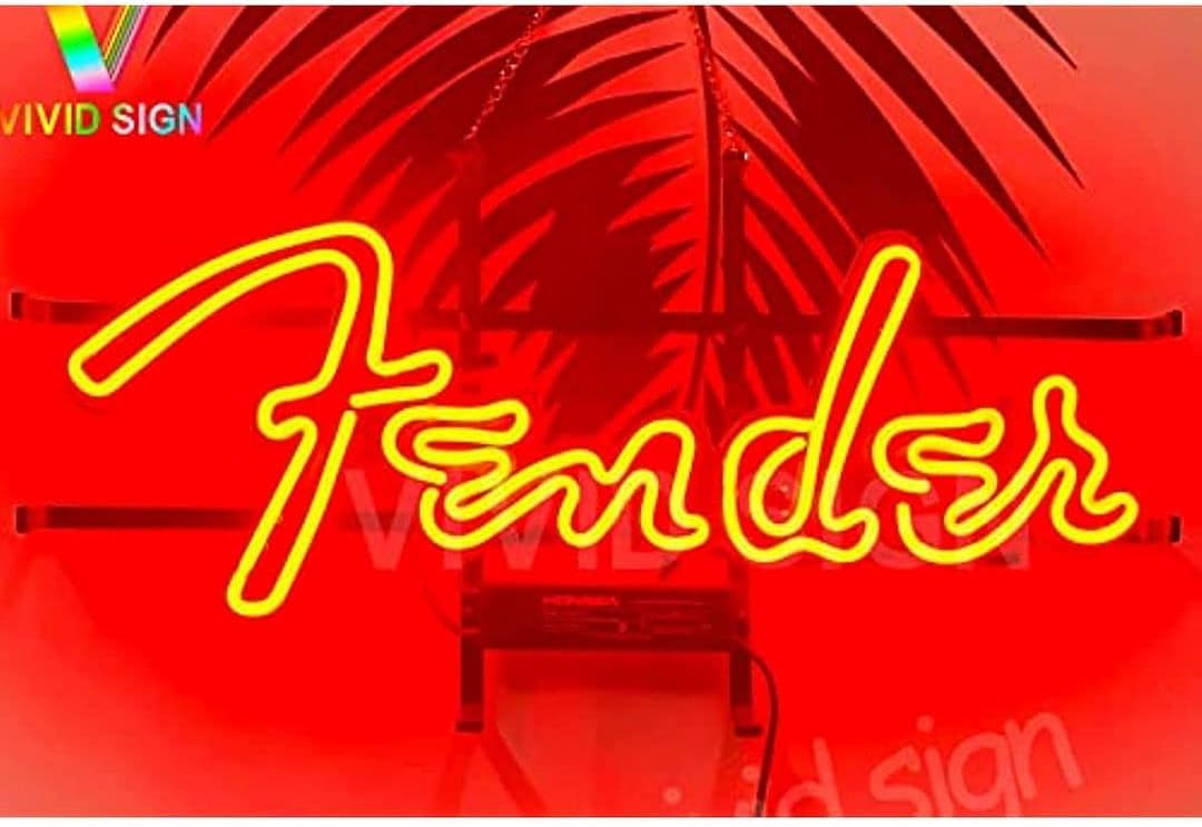 Amazon.com: Prouten 20inx16in Fenders Guitar Music Neon Sign Light Lamp ...