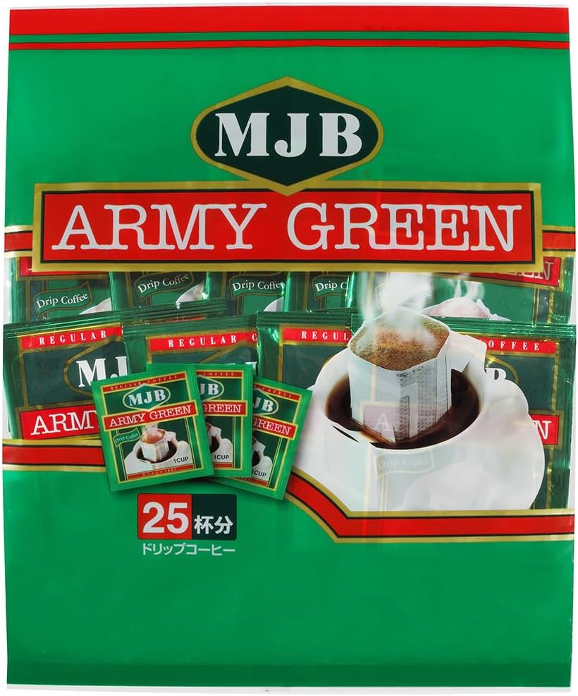 Amazon.co.jp: 共栄製茶 MJB アーミーグリーンドリップコーヒー 25袋×6個 : 食品・飲料・お酒