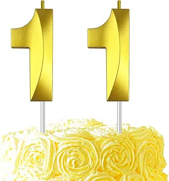 Amazon.com: Gold Number 11 Candle, 3D Diamond 2.76 Inch Number Birthday ...