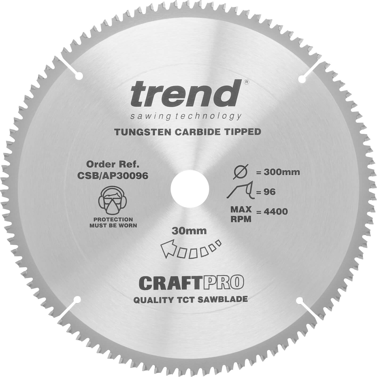 Trend Aluminium & Plastic Circular Saw Blade, 300mm Diameter, 30mm Bore ...