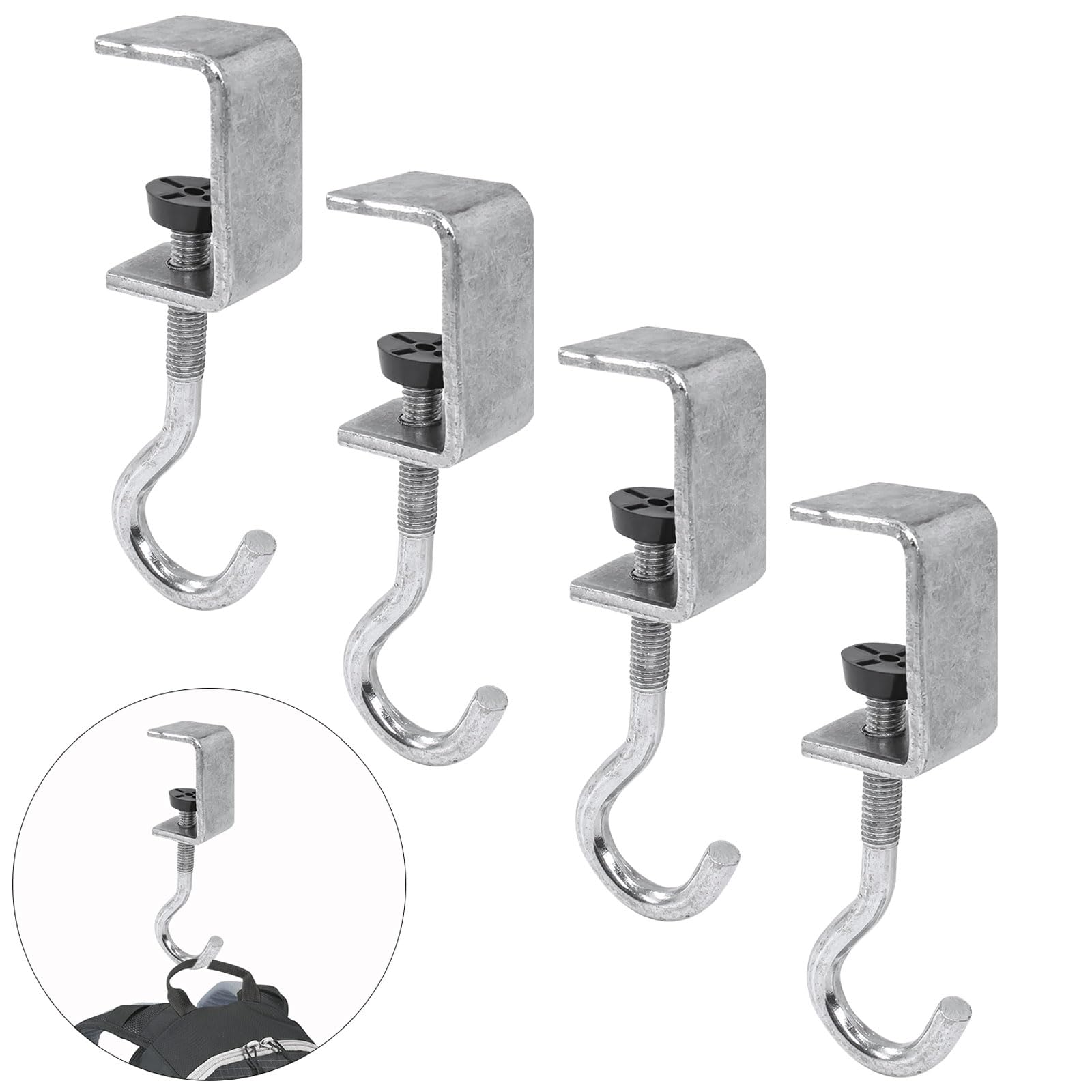 Amazon.com: 4 Pcs Desk Mount Bag Holder Hook Clamp-On Backpack Hanger ...