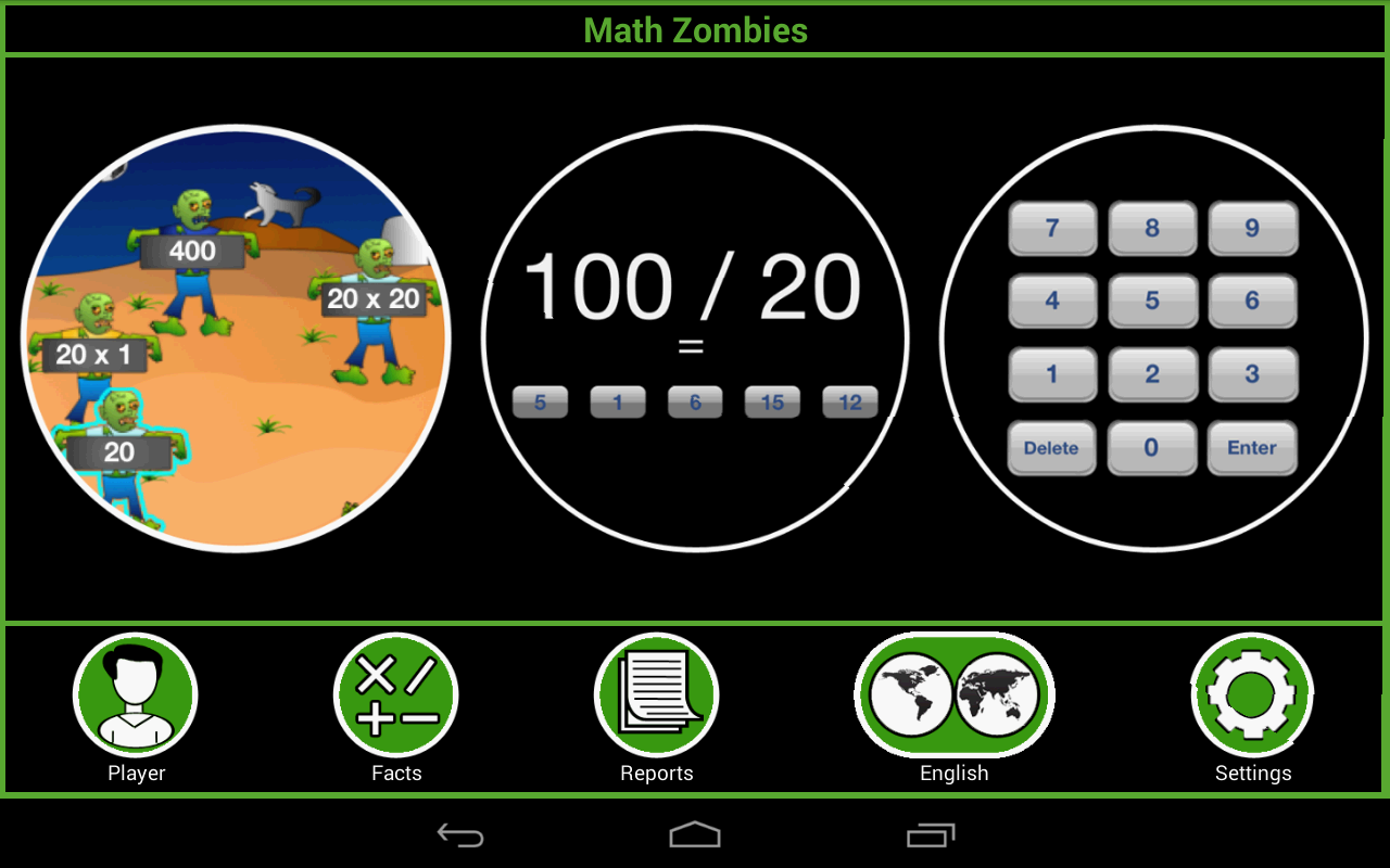 Aplicación Math Zombie Facts en Amazon Appstore
