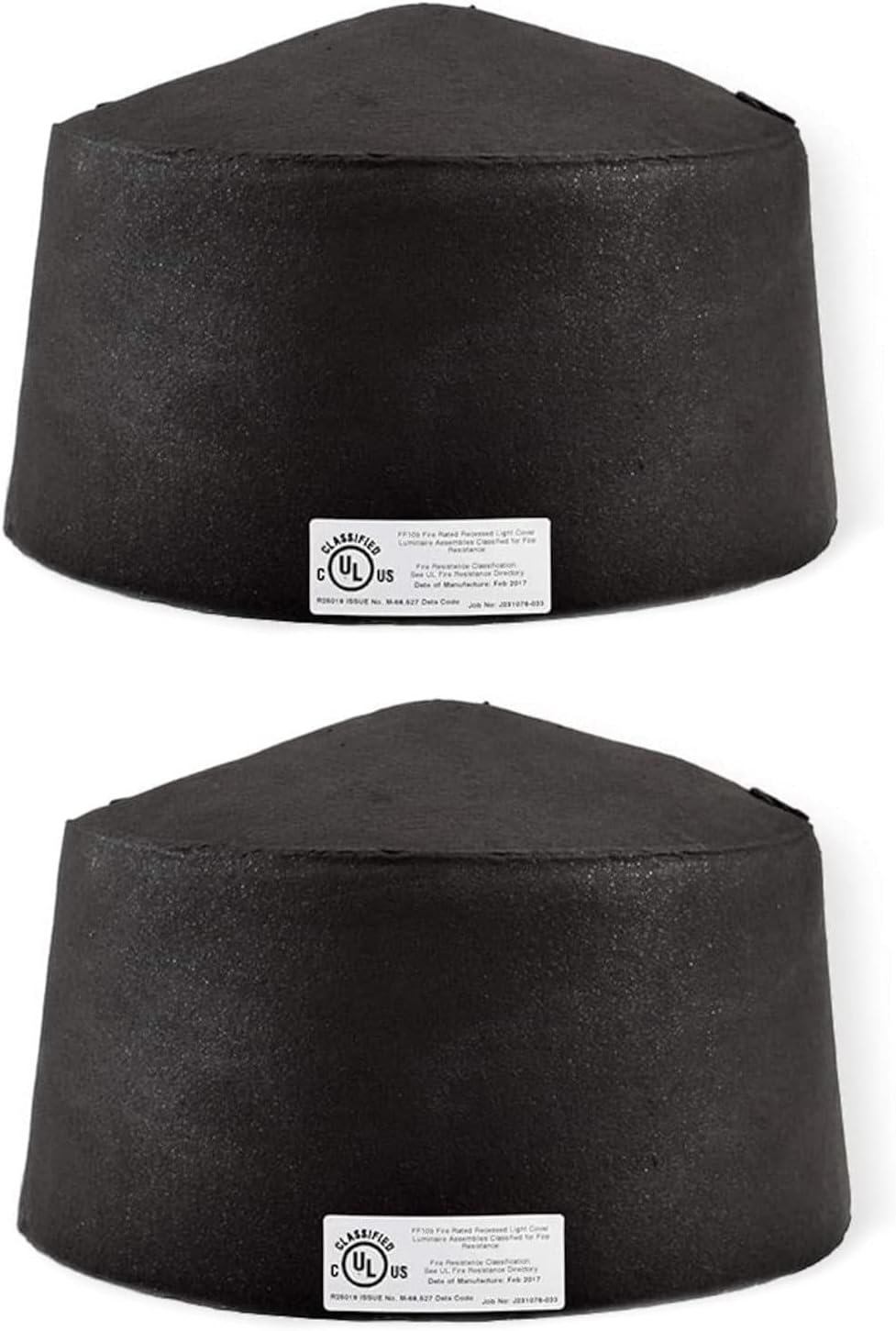 Tenmat FF109-300 One Hour UL Fire Rated Recessed Light Cover, Black ...