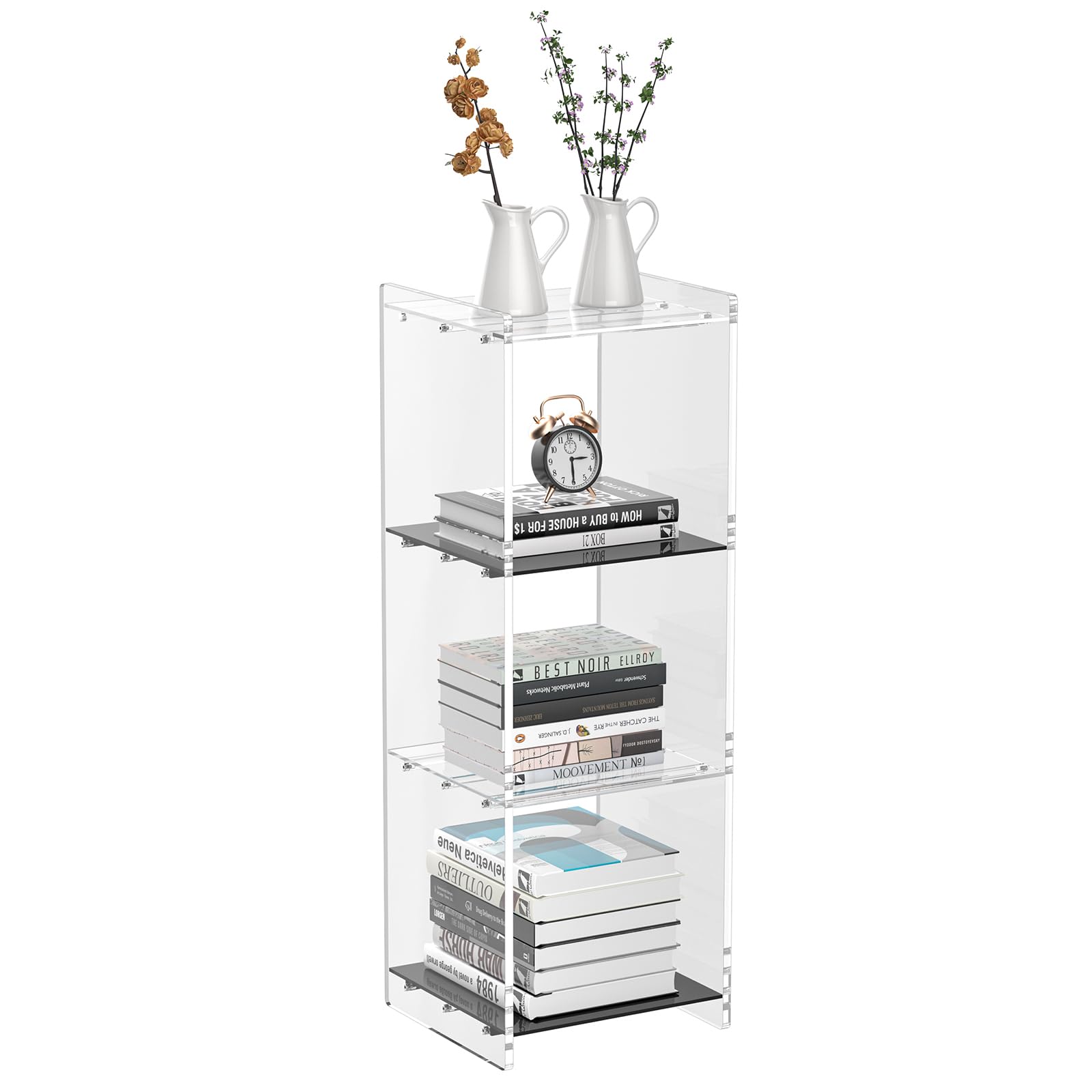 Acrylic Clear Bookshelf Bookcase, Small Cube Bookshelf Bookcase for ...
