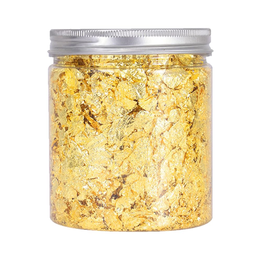 10 Grams Gold Leaf Flakes, Decorative Gold Leaf, Metallic Gilding Paper ...