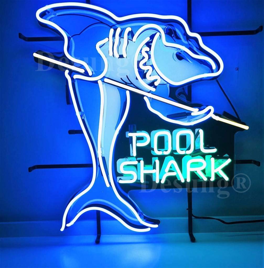 Amazon.com: HCHANA 24"x20" Pool Shark Table Billiards Neon Sign Light ...
