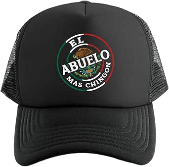 El Abuelo Mas Chingon Mexico (Trucker Style) Foam Mesh Hat - Black at ...
