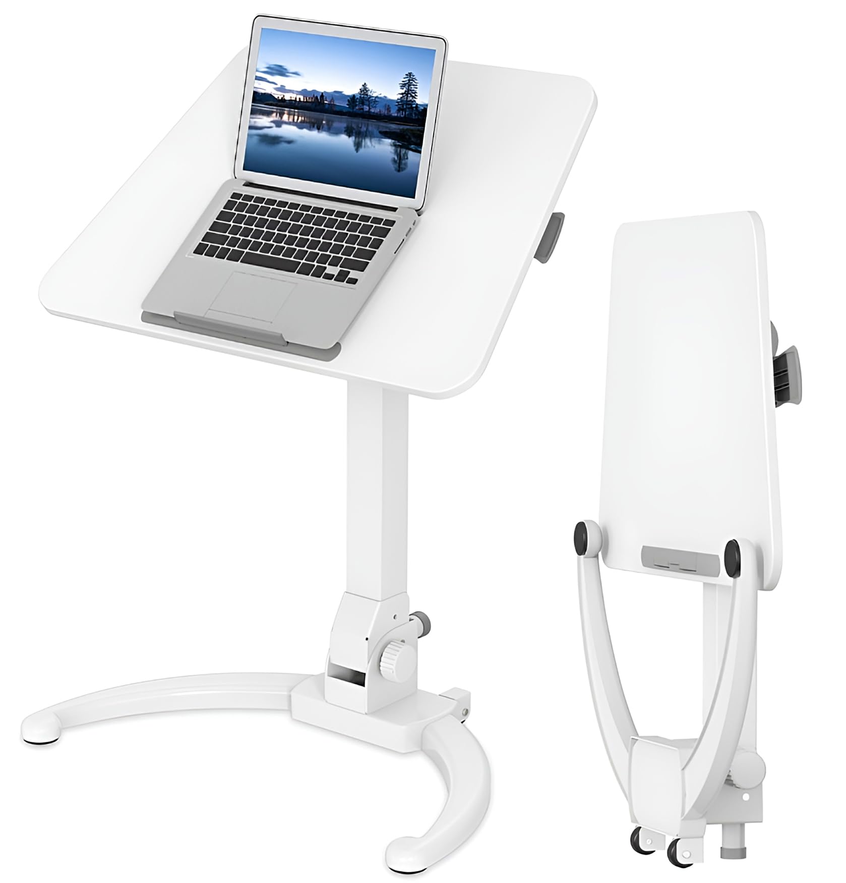 PrimeCables Heavy-Duty Adjustable Folding Standing Desk, Premium Mobile ...