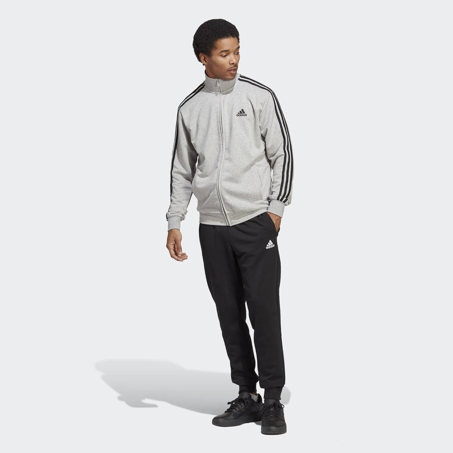 adidas male Adult Basic 3-stripes French Terry Tracksuit : Amazon.co.uk ...
