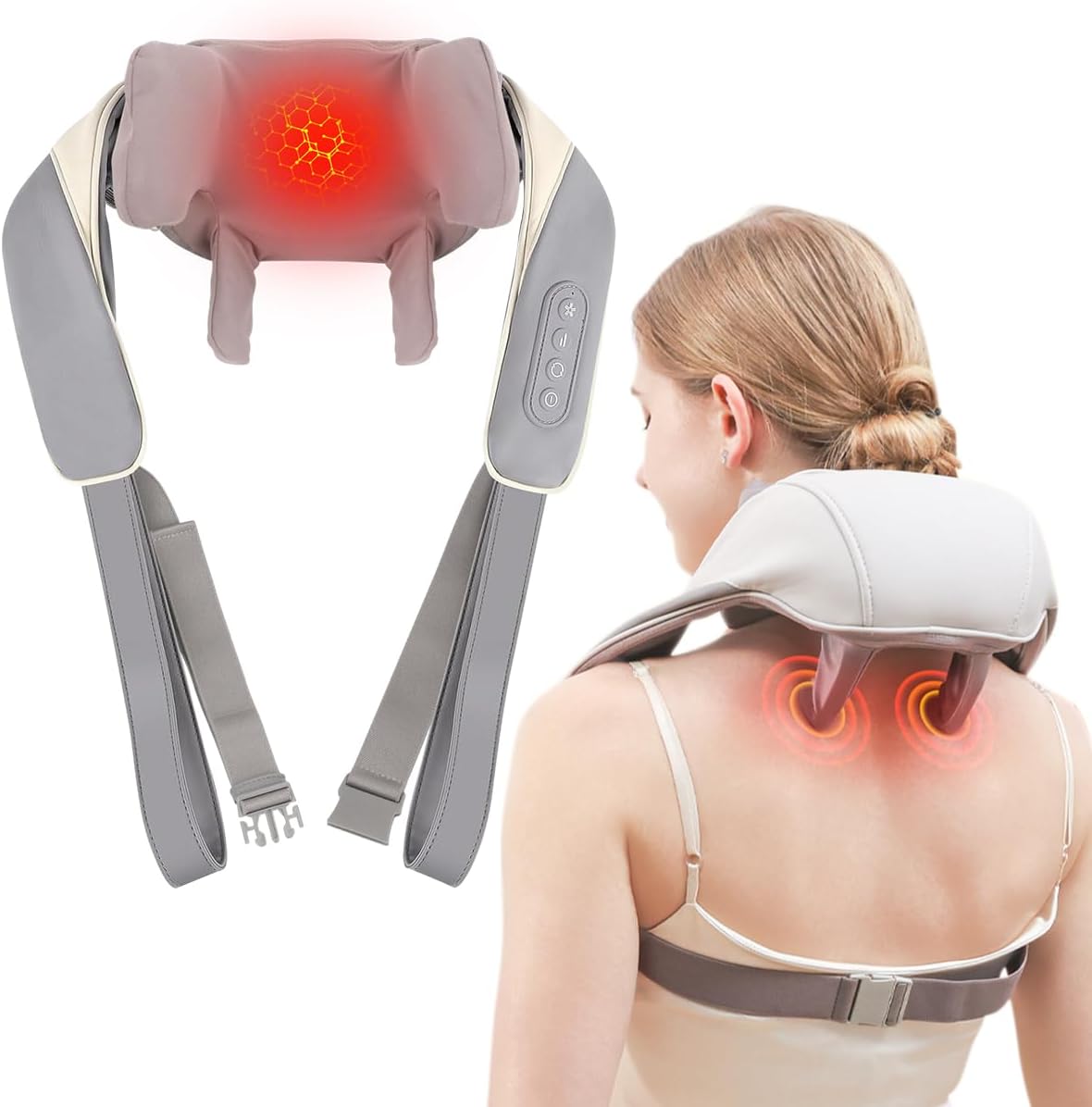 Fronnor Neck Massager with Heat Intelligent Wireless Portable Neck ...