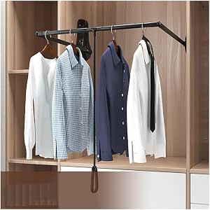 Amazon.com: Pull Down Closet Rod for Hanging Clothes, Adjustable Pull ...