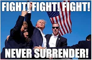 Amazon.com: Trump Fight! Fist Shot 2024 USA American Flag President ...