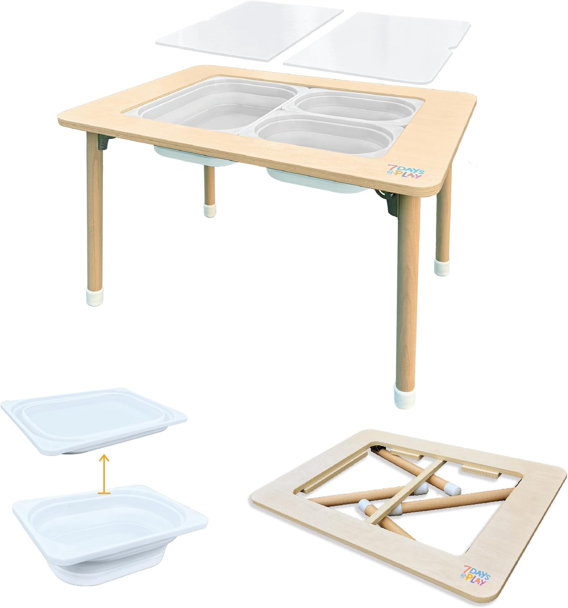 Amazon.com: 7 Days of Play Sensory Play Activity Table with Foldable ...