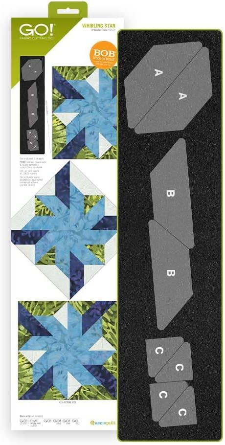 Amazon.com : AccuQuilt GO! Whirling Star-12" Finished Die - Quilting ...