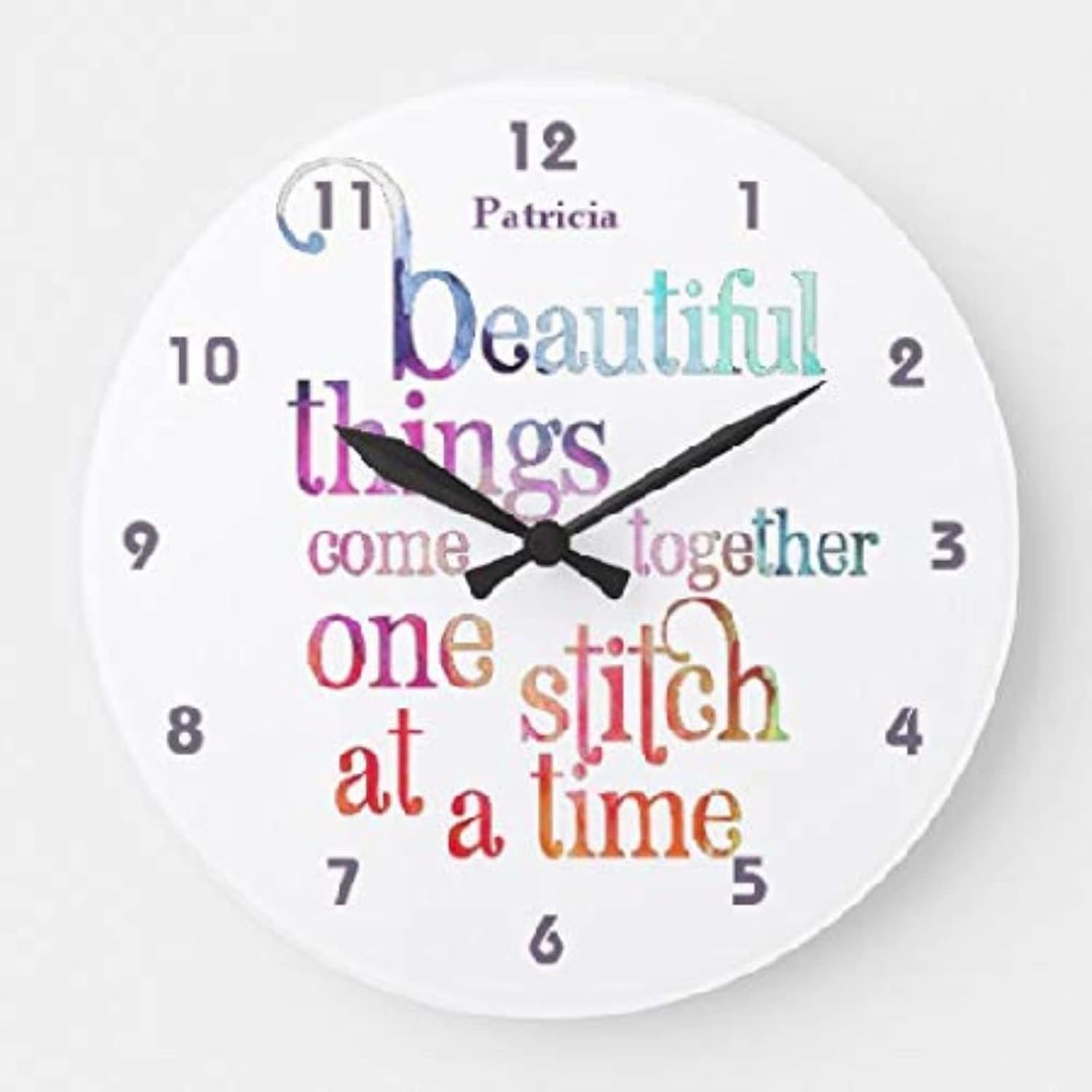 Amazon.com: Sewing Knitting Wall Clock One Needle at A Time Wooden ...