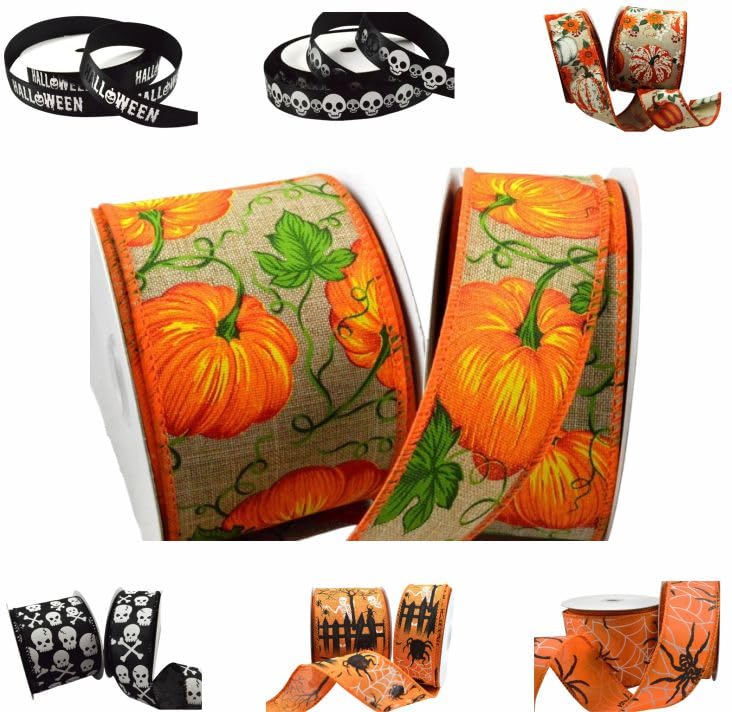 Happy Halloween Ribbon in a Range of Spooky Designs & Sizes - for Gift ...