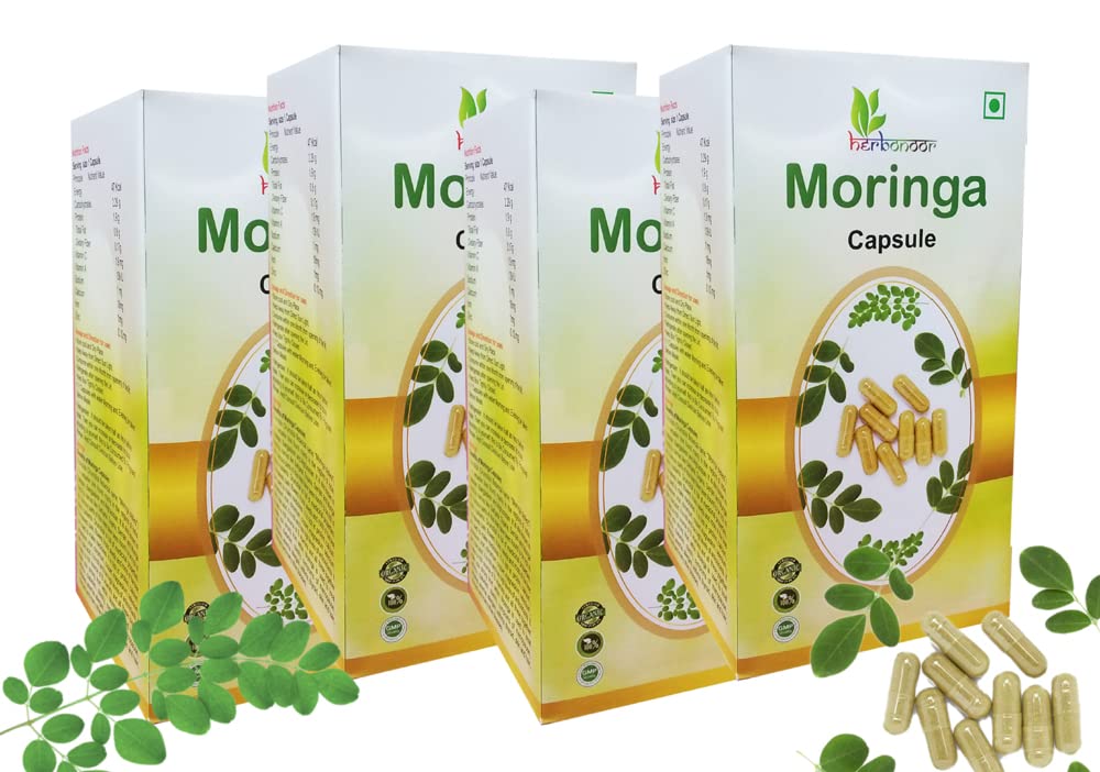 Buy Herbonoor Oragnic Moringa Capsule 240 / Drumstick Capsule/Sahjan ...