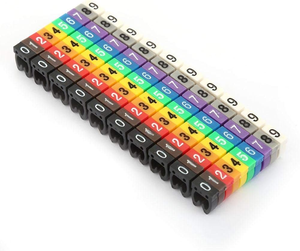 Amazon.com: Coded Clip on Wire Markers, Wire Number Labels, Colorful ...
