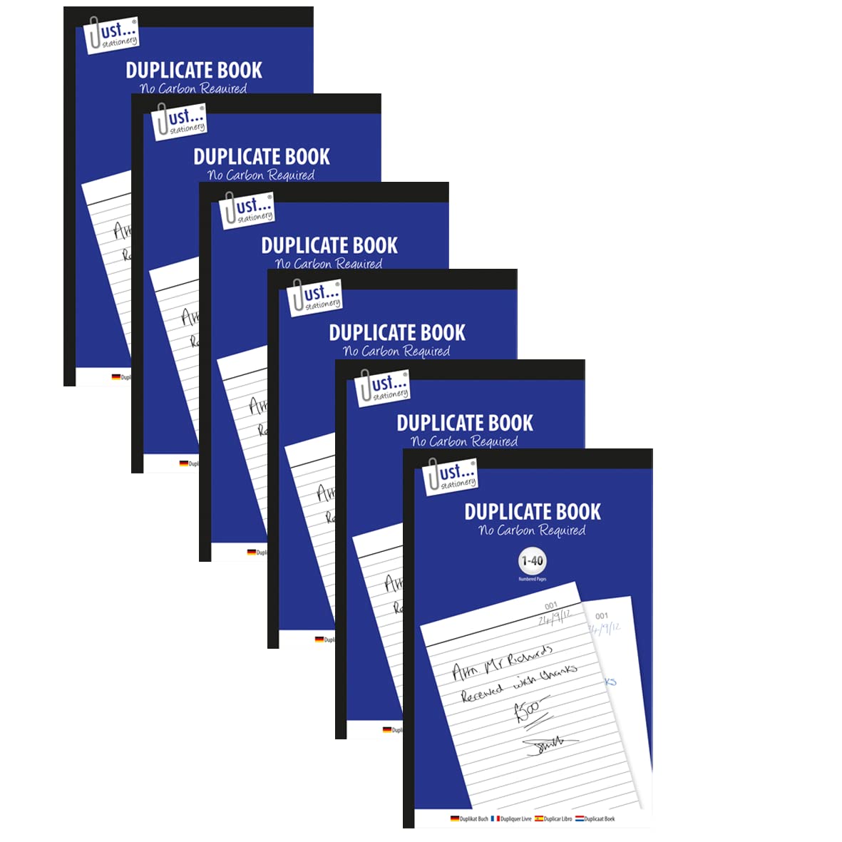 [Set of 6] NCR A5 Multi Purpose Duplicate Books - Numbered 1-40 Pages ...