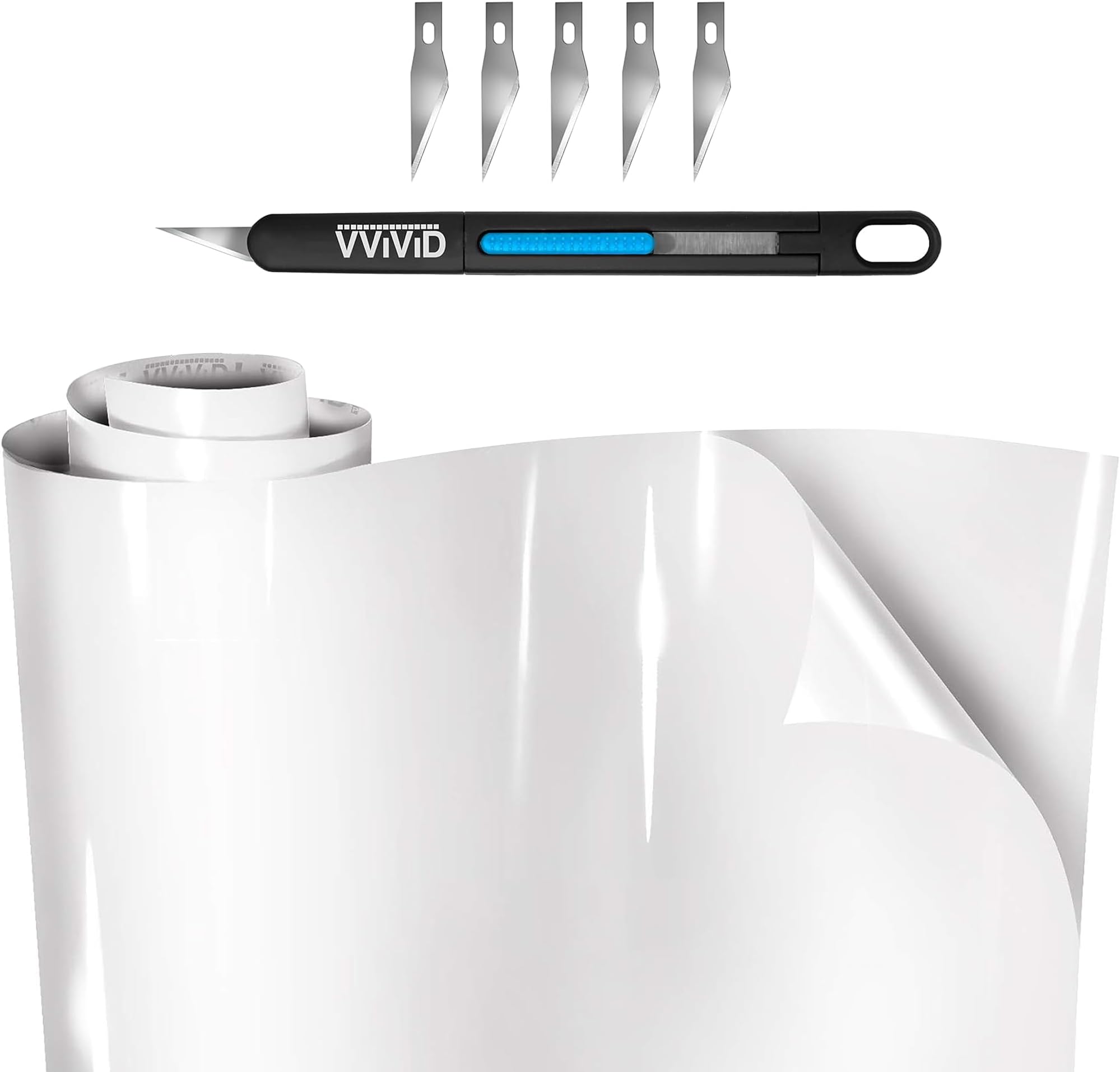 Amazon.com: VViViD+ Ultra Gloss White Vinyl Wrap (1ft x 5ft ...
