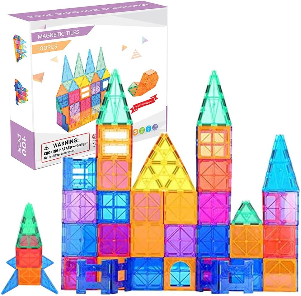 DMG Magnetic Tiles Building Blocks,Clear Magnetic 3D Building Blocks ...