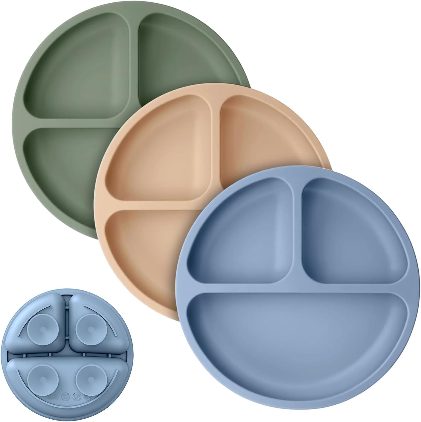 Amazon.com: PandaEar 2 Pack Silicone Baby Suction Plates with 2 Spoons ...