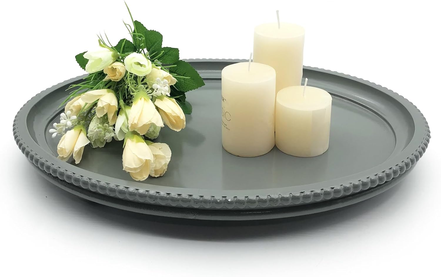 Amazon.com: Oval Wood Decorative Tray, Small Beaded Tray for Dresser ...