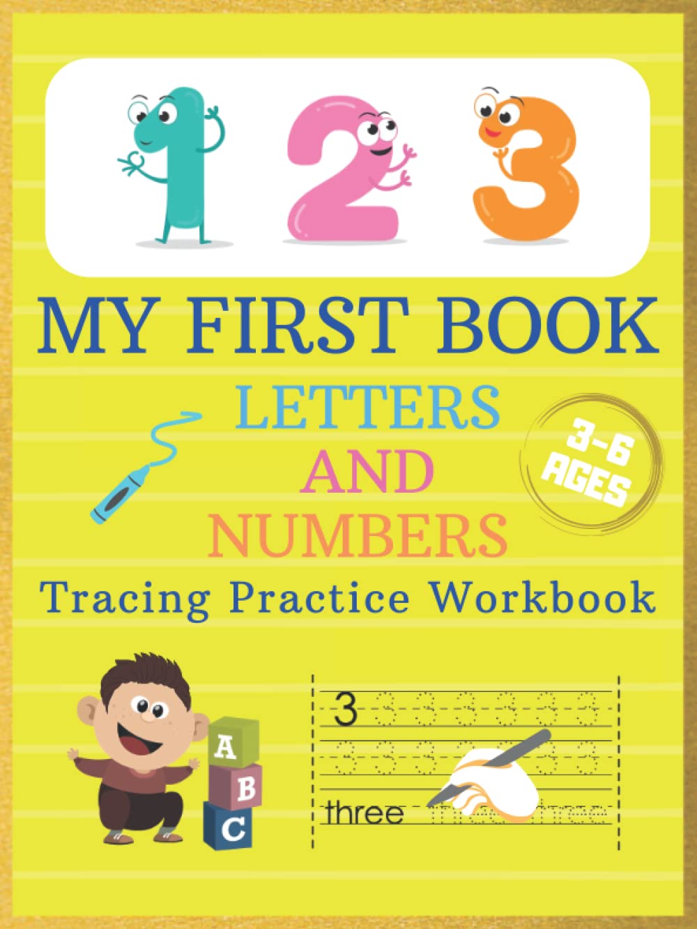 My First Book Letters And Numbers Tracing Practice Workbook For Kids 3 ...