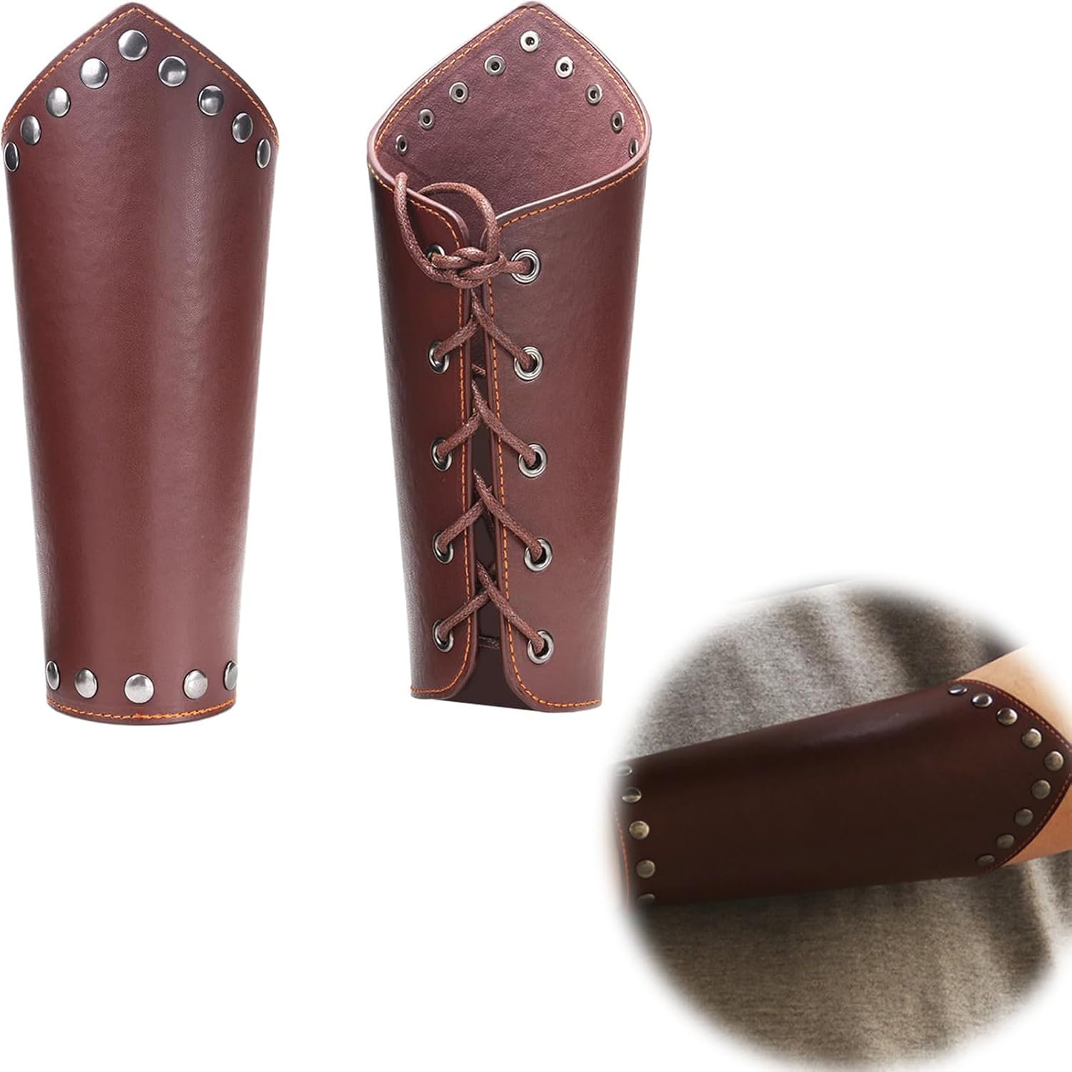 Vokowin 1PCS Leather Gauntlet Wristband Medieval Armor Wrist Guard ...