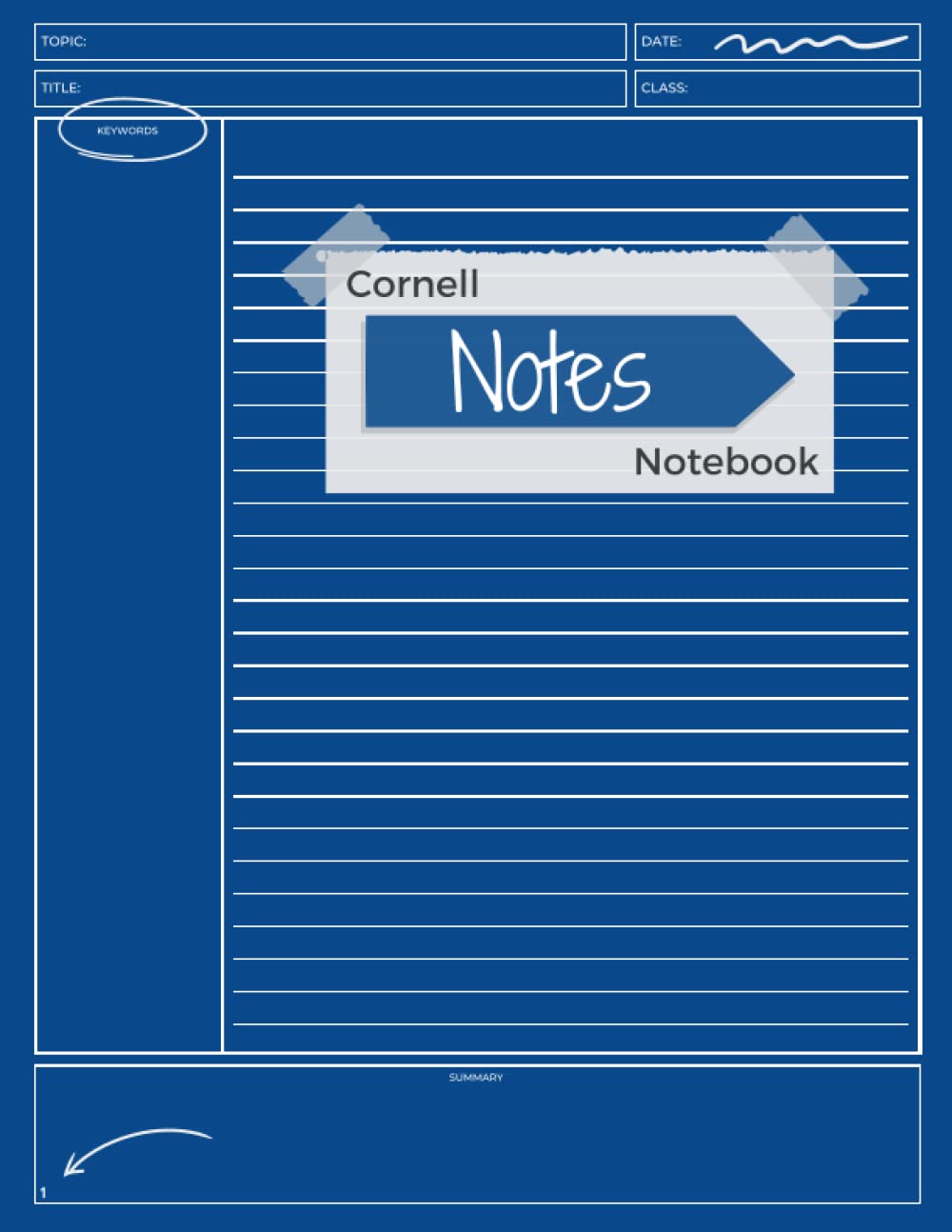 Cornell Notes Notebook: Cornell Style Pages - Numbered Pages - Large 8. ...