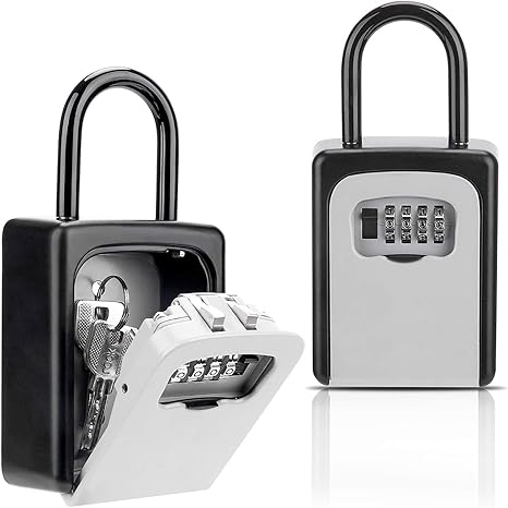 Amazon.com: Key Lock Box, Combination Lockbox with Code for House Key ...