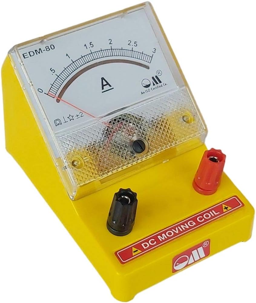 Om Meters EDM-80 Desk Stand Analog 0-3A DC Ammeter (Yellow) : Amazon.in ...