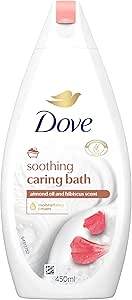 Dove Soothing Caring Bath Bath Soak with ¼ moisturising cream, almond cream & hibiscus for an ...