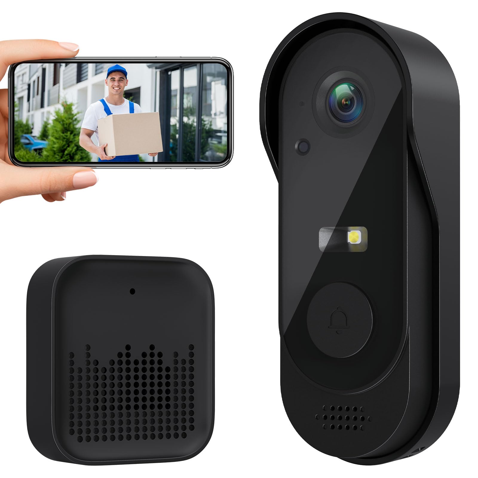 Knox Smart Doorbell Camera Video Doorbell Wired 2K Wired Smart