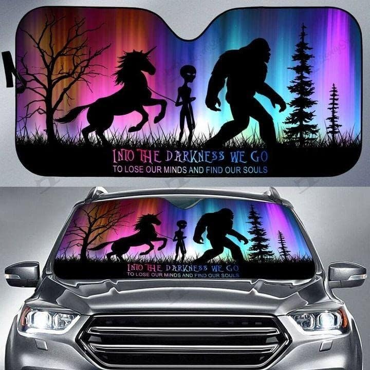 Amazon.com: Unicorn Alien Bigfoot Car Auto Sunshade for Windshield, and ...