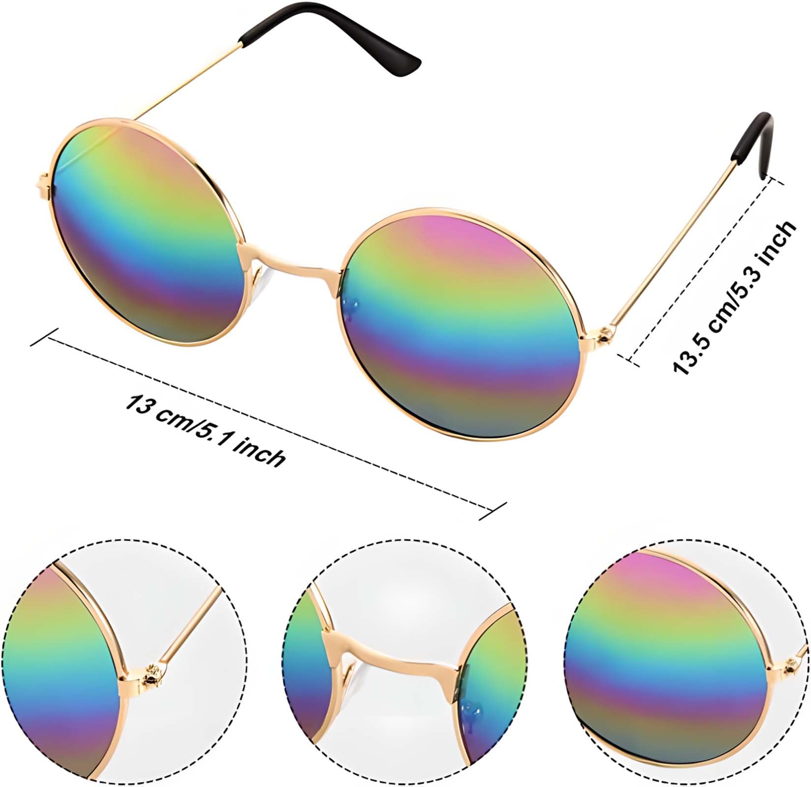 Snapklik.com : 4 Pieces Hippie Costume Set, Tie Dye Shirt, Sunglasses ...