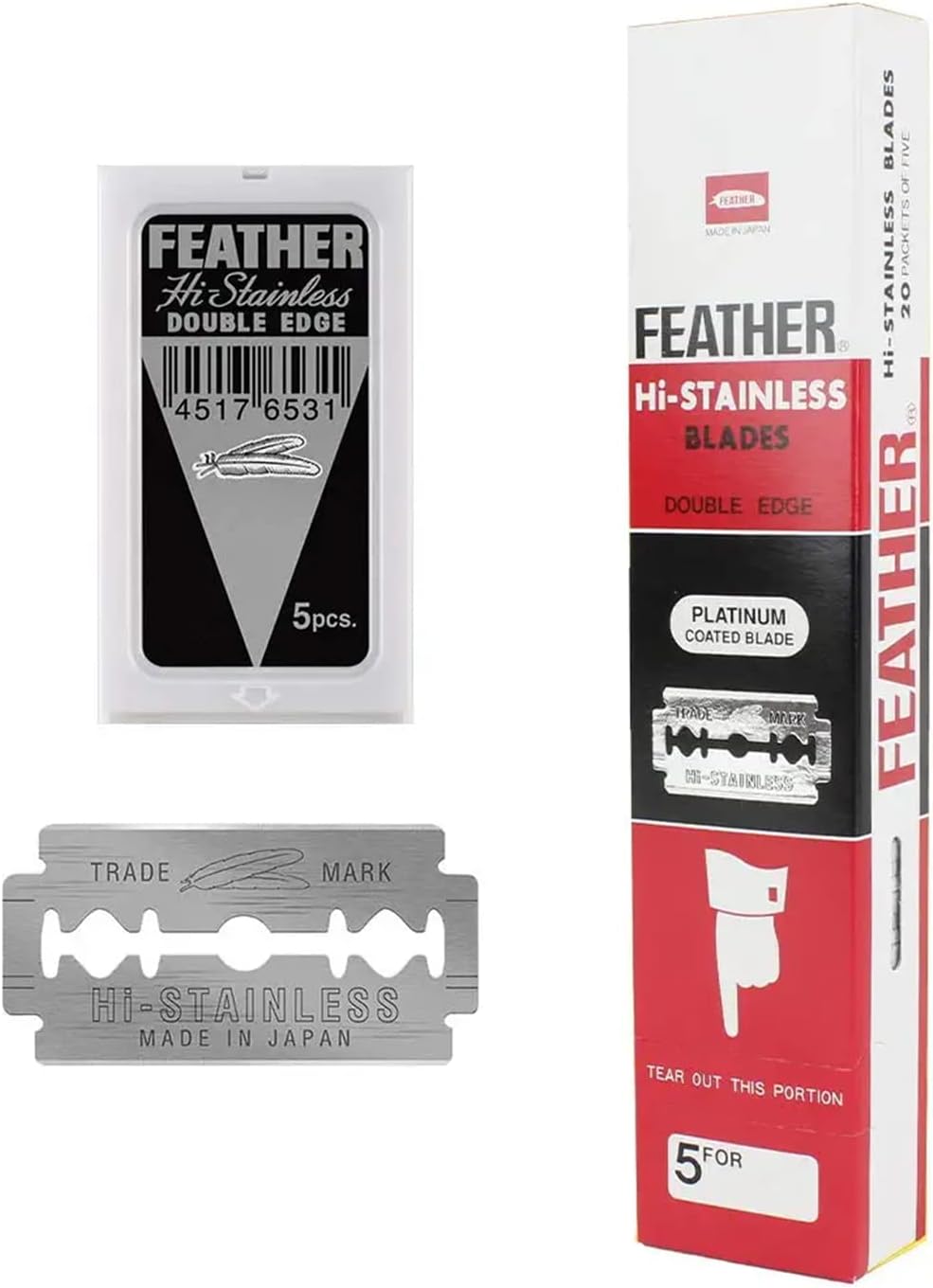 Amazon.com: Feather Double Edge Safety Razor Blades 100 Count : Beauty ...