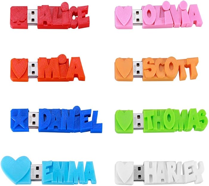 Amazon.com: USB Flash Drive Personalized with 3D Print Name Words 16GB ...