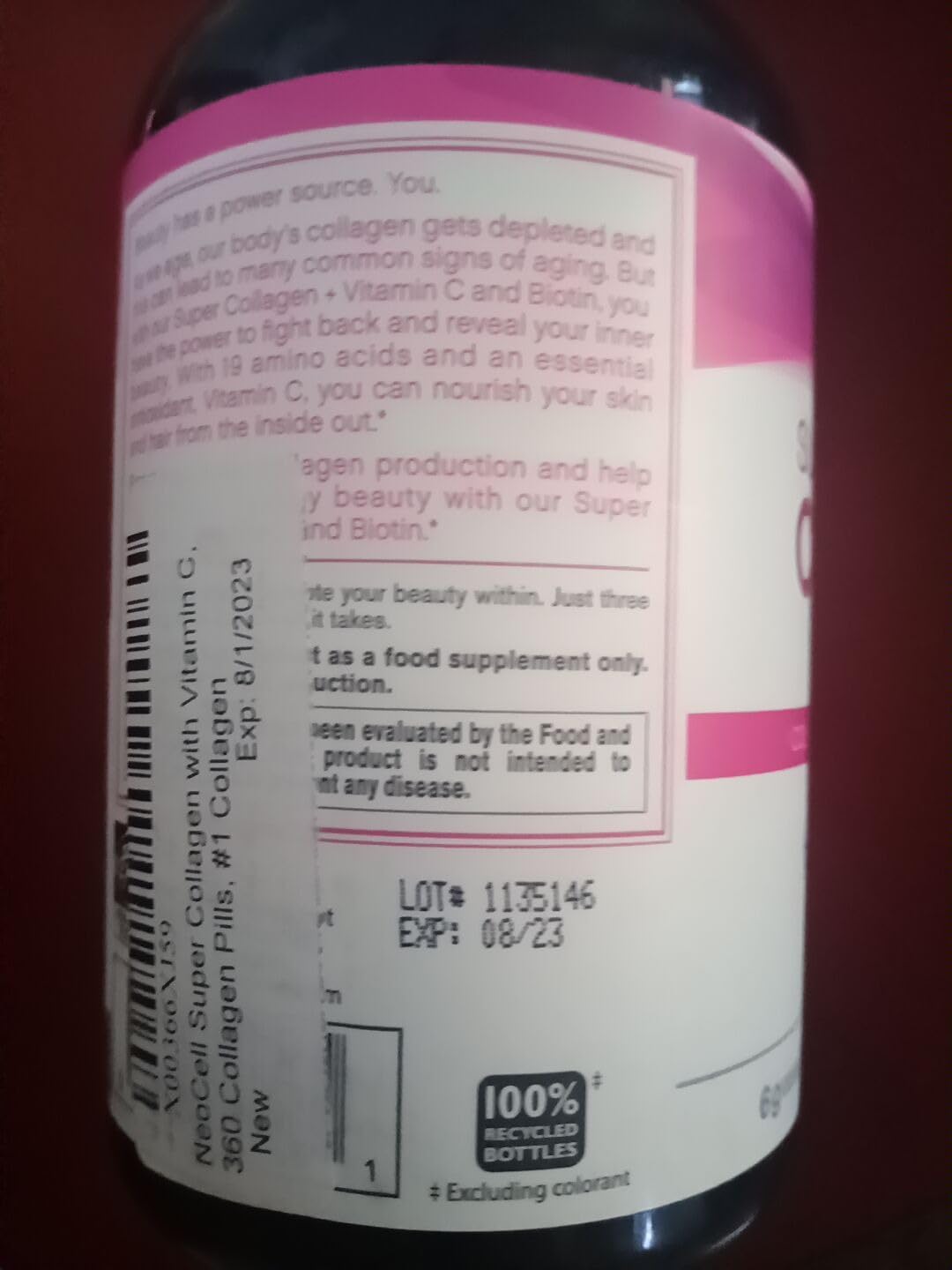 Neocell Super Collagen Plus C Dietary Supplement 360 Tablets : Amazon ...