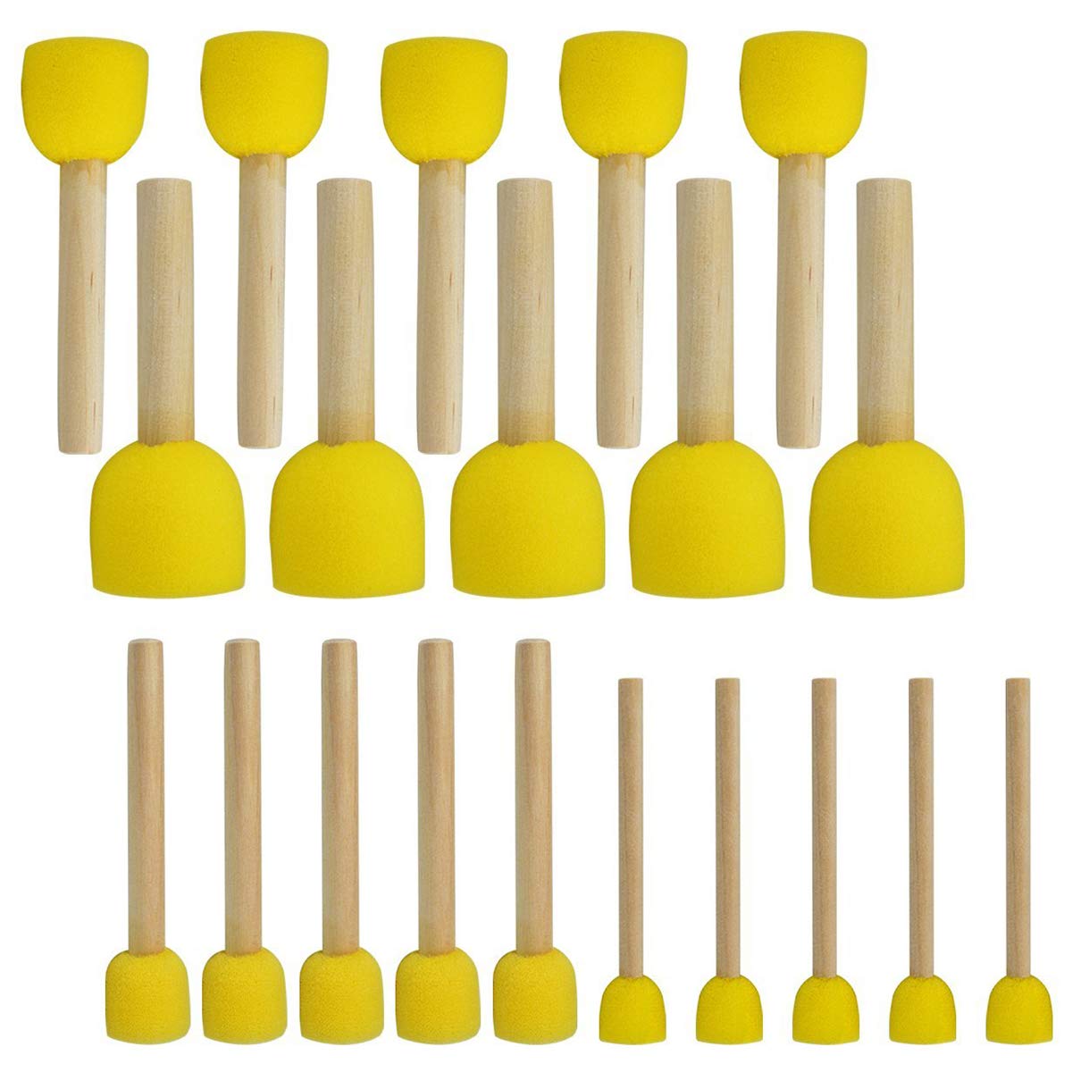 Sponge Painting Brush Set, obmwang Pack of 20 Round Sponges Brushes ...