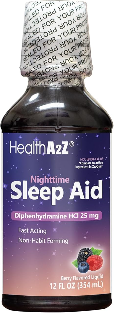Amazon.com: HealthA2Z Nighttime Sleep Aid | Diphenhydramine HCl 12 ...
