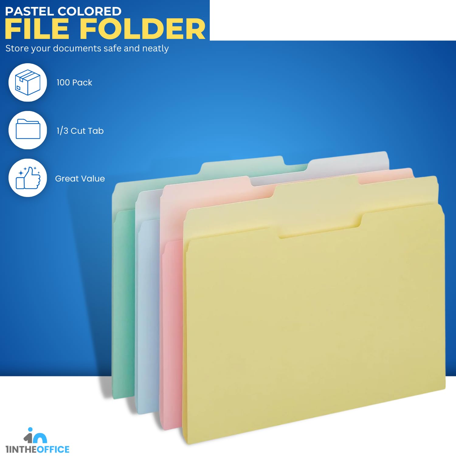 Snapklik.com : Pastel File Folders, Colored File Folders, Letter Size ...