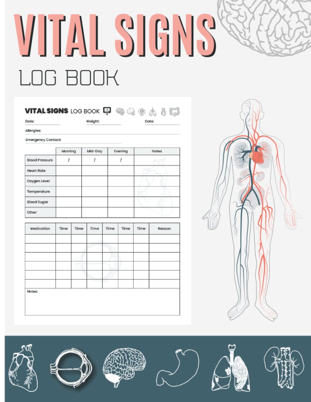 Buy Vital Signs Log Book: Personal Record Keeper And Logbook. Vital ...