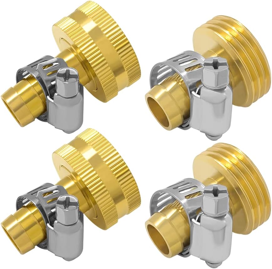 Amazon.com : Hooshing 1/2 Inch Brass Garden Hose Connector Repair ...