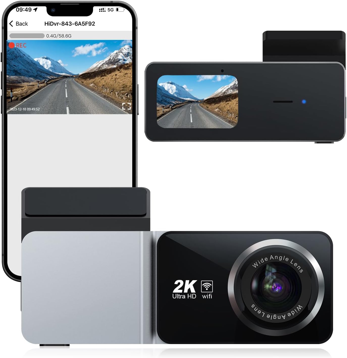 Amazon.com: Front Dash Cam, Udatuhao 2K HD Dashcam, Mini Front Car ...